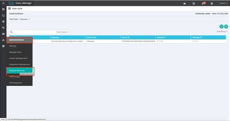 Design Zone For Branch WAN Cisco SD WAN Administrator Triggered Cluster Failover Deployment