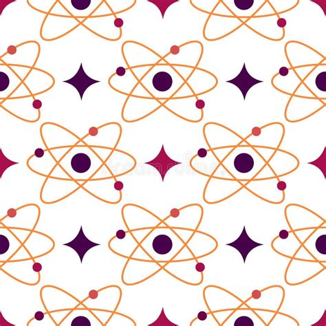 Molecular Seamless Pattern With Science Theme Stock Vector Illustration Of Nuclear
