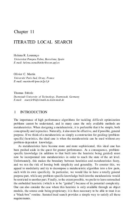 (PDF) Iterated local search