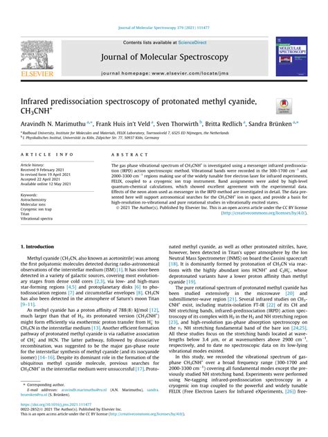 Pdf Infrared Predissociation Spectroscopy Of Protonated Methyl