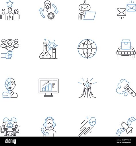 Inventive Company Line Icons Collection Innovation Creativity Invention Design Ingenuity