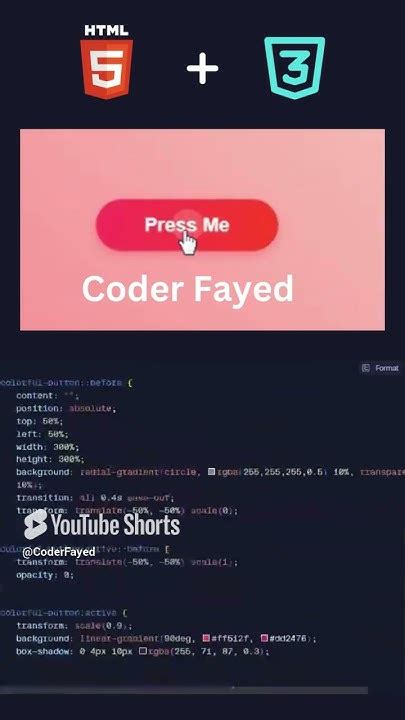 How To Make A Pressing Effect By Css Coder Fayed Coding Python Codeflow Html Css