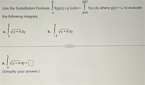 Solved Use The Substitution Formula