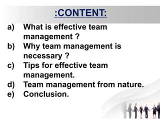 Team Management PPT PPTX Business Administration Business