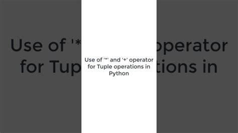 How To Implement ‘ And ‘ Operators With Tuple In Python Python3