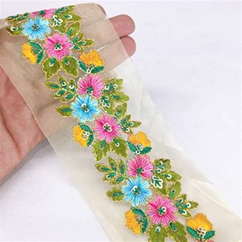 Lami 9 Meters Parsi Embroidery Border Resham Multicolor Designer