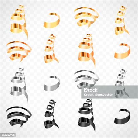 화려한 깃발을 설정합니다 사 문석 리본 투명 한 배경에 고립입니다 파티 장식 생일 축 하 크리스마스 카니발 새 해 선물 축제