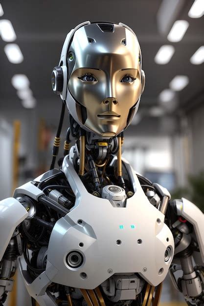 premium ai image anthropomorphic robot indoors