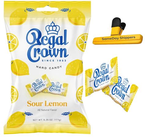 Regal Crown Sour Lemon Hard Candy 625 Oz Peg Bag Individually