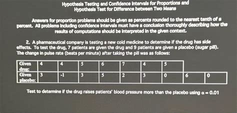 Solved Hypothesis Testing And Confidence Intervals For Chegg