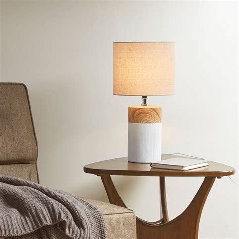 Ollie Two Tone Ceramic Cylinder Table Lamp World Market