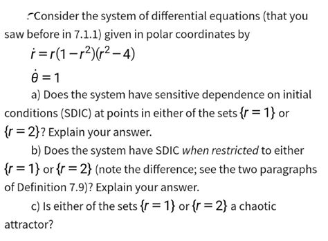 Solved Consider The System Of Differential Equations That Chegg