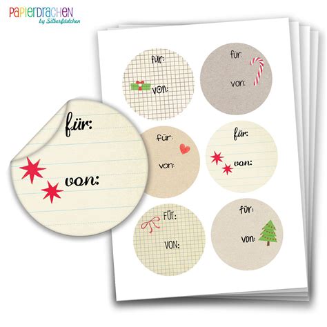 Geschenkaufkleber Zu Weihnachten Set 1 Papierdrachen