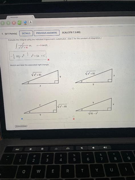 Solved Evaluate The Integral Using The Indicated Chegg Com