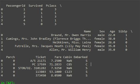 python print data frame head gives output not as a nice table stack