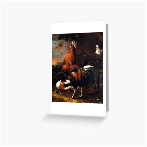 Jan Van Oolen Rooster Greeting Card For Sale By Pdgraphics Redbubble