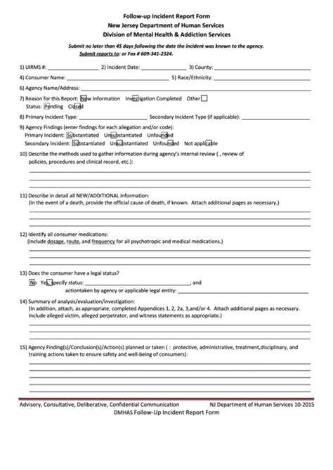 Incident Report Follow Up Form ReportForm Net