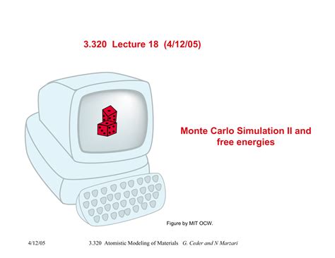 Solution Atomistic Computer Modeling Of Materials Monte Carlo Simulation Ii And Free Energies