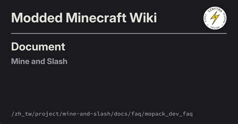 mine and slash modded minecraft wiki