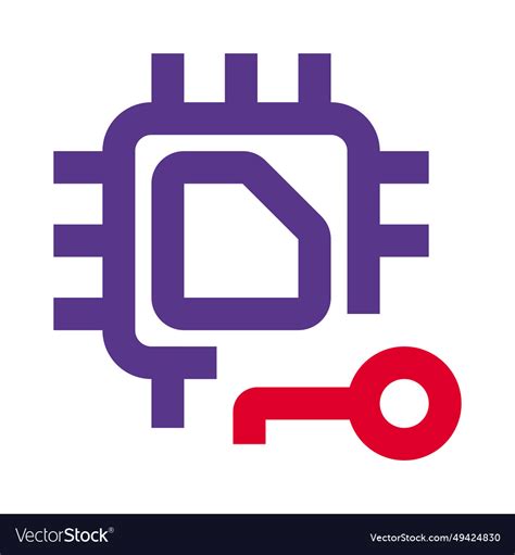 Microchip With Lock Feature For Encryption Vector Image