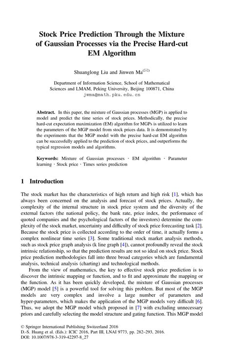 Pdf Stock Price Prediction Through The Mixture Of Gaussian Processes