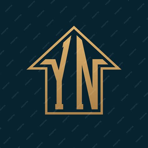 Premium Vector Luxury Yn House Logo Elegant Gold Letter Yn On Dark Background For Premium Real
