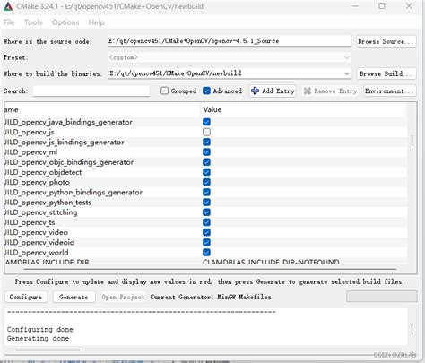 Windowsqt5141mingw32bitopencv451cmake324编译并配置qt使用opencv