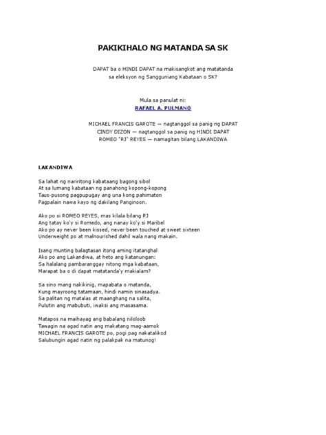 Balagtasan Script 1 Pdf