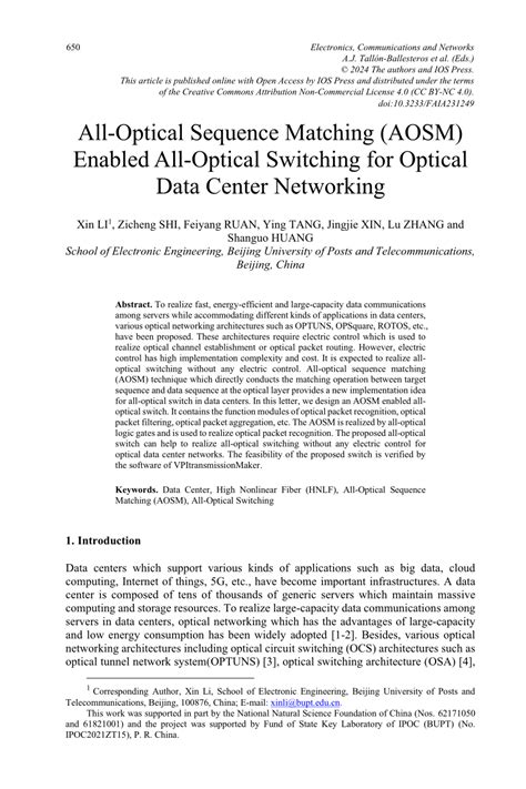 Pdf All Optical Sequence Matching Aosm Enabled All Optical