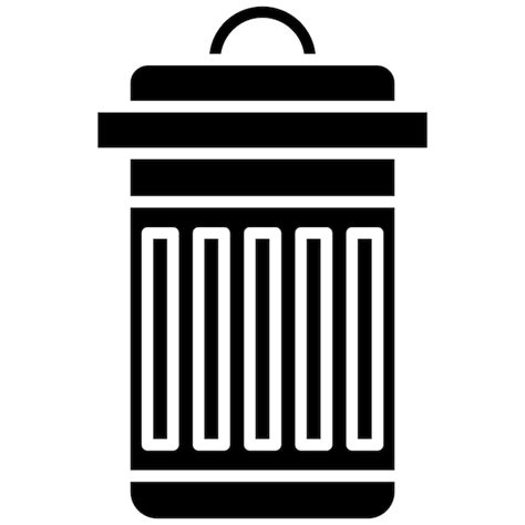 Premium Vector Trash Glyph Solid Black Illustration
