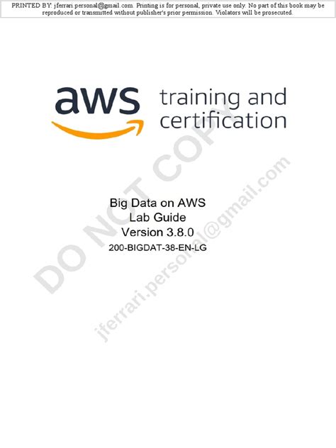Big Data On Aws Lab Guide 380 Pdf Publishing Written Communication