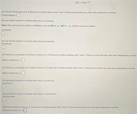 Solved F X Xe X A Find All Critical Values Of F If Chegg Com