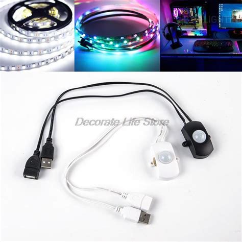 Dc 5v 12v 24v Usb ร่างกายอินฟราเรด Pir Motion Sensor Switch Human Motion Sensor เครื่องตรวจจับ