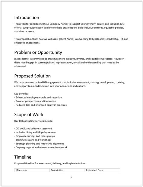 Diversity And Inclusion Proposal Free Template