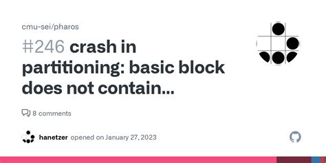 Crash In Partitioning Basic Block Does Not Contain Instruction Issue Cmu Sei Pharos