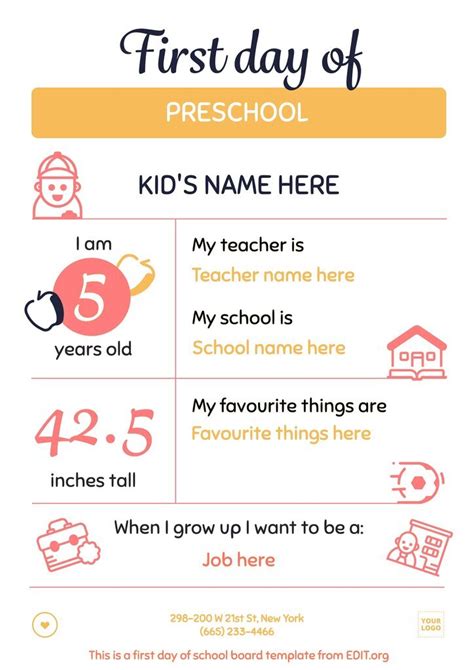 Printable First Day Of School Templates