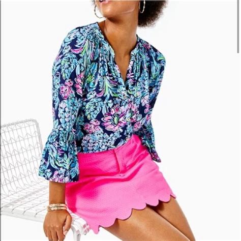 Lilly Pulitzer Colette Scalloped Mini Skort Gem