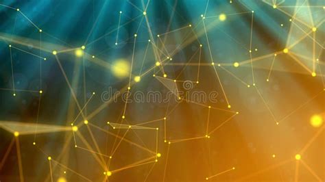 Abstract Digital Connection Moving Dots And Lines Technology Background Network Connection