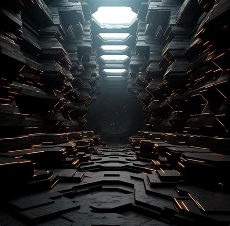 Premium Ai Image Technological Black Background For Composition