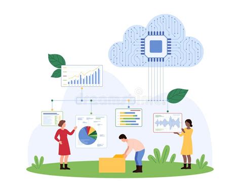 big data analysis with cloud smart service tiny people analyze graphs