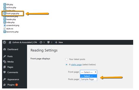 Theme Development Front Pagephp Is Not Listing In Static Front Page