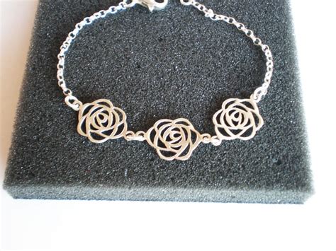 Sterling Silver Bracelet Flowers Bracelet 925 Silver Bracelet