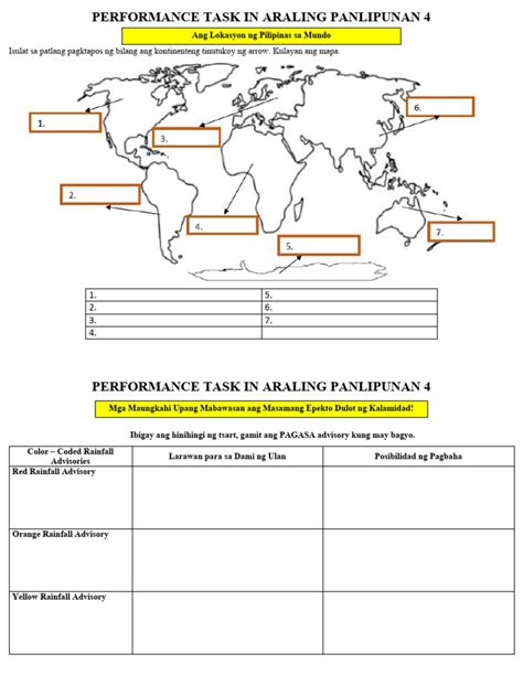 Performance Task In Araling Panlipunan 4 Pdf