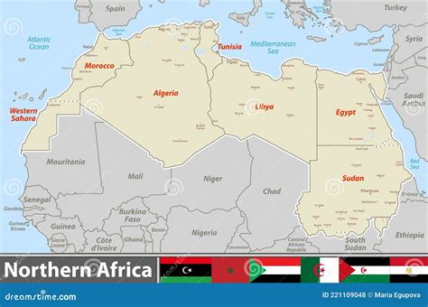 Map Of Northern Africa Vector Illustration 221109048