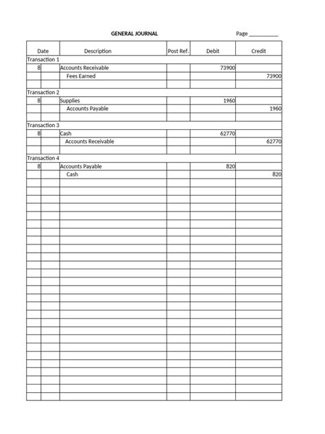 General Journal Template Pdf Debits And Credits Corporations