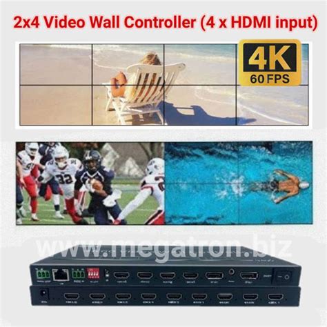 jual 2x4 4k hdmi video wall controller input 4 x hdmi multiview