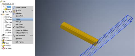 solved cut one solid body using another solid body as the profile