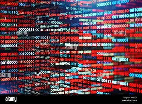 Multiple Exposure Red Binary Code Lines Error And Computer Problems Concepts Stock Photo Alamy