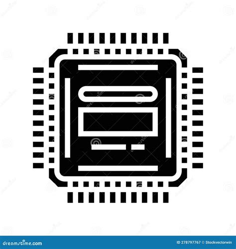 Microcontroller Electronic Component Glyph Icon Vector Illustration Stock Vector Illustration
