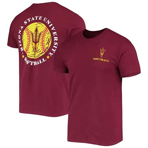 Mens Maroon Arizona State Sun Devils Softball Seal T Shirt
